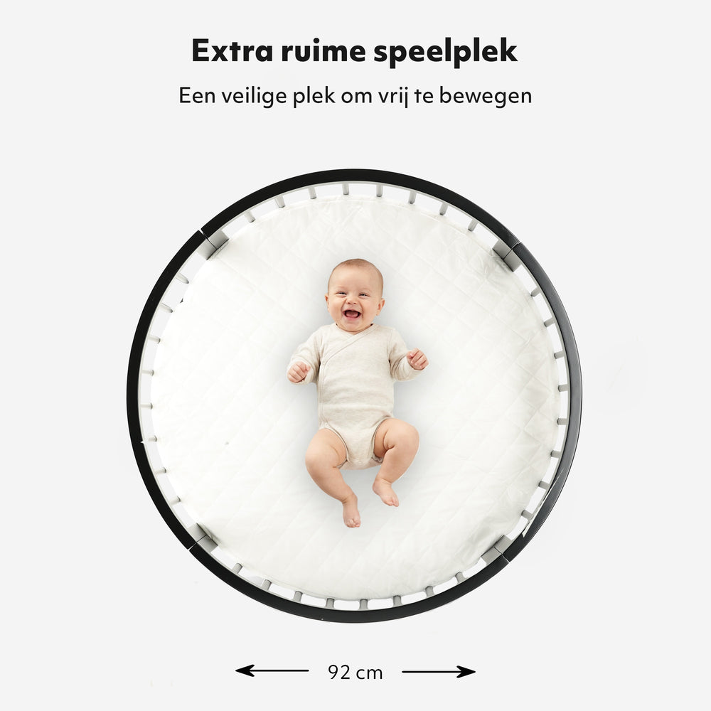 Ronde Houten Kinderbox Inclusief Matras En Wielen | DERYAN