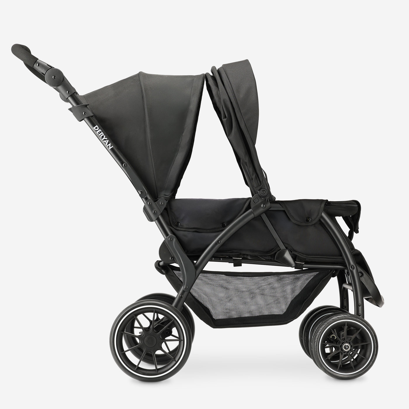 DERYAN DuoBuggy Elena Zwart - Stijlvolle en Compacte Buggy voor Onderweg