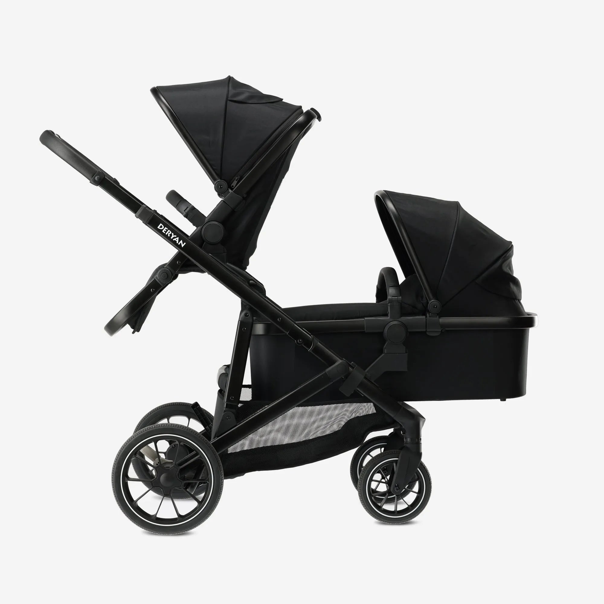 DERYAN Evy Duo Stroller Black: Safe and User-Friendly.